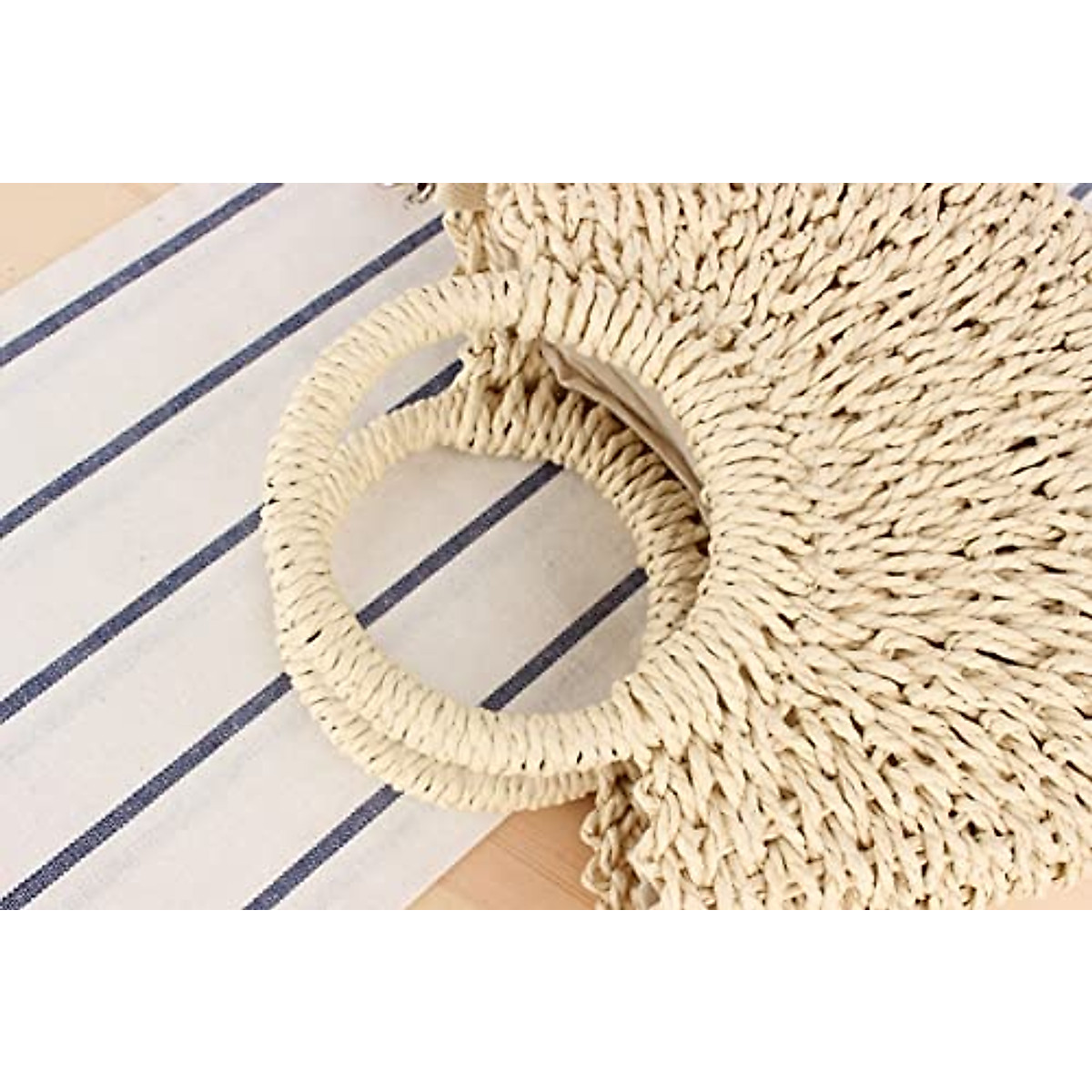 Summer Beach Handbag Women Straw Tote Purse Top Handle Crossbody Bag for Travel Vocation