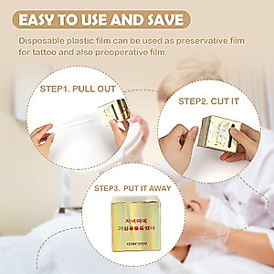 G2PLUS 3 Pack Disposable Eyebrow Plastic Wrap Preservative Film, Make Up Supplies Wrap Cover Tape Roll - 600 Meters