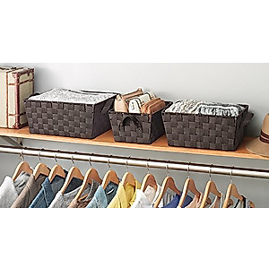 Whitmor Woven Strap Storage Baskets S/3-Espresso