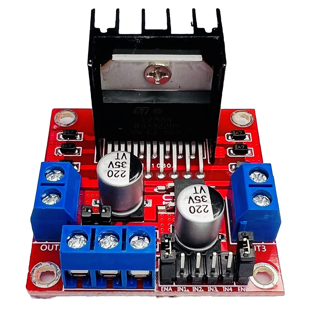 DIYables L298N Motor Driver Module for Arduino, ESP32, ESP8266, Raspberry Pi, 2 Pieces