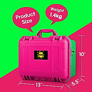 DEVASO Case for Nintendo Switch, Deluxe Hard Carry Case Waterproof Protective Portable Switch Protective Case Cover for Nintendo Switch Console and Other Accessories, Pink and green., Suitcase