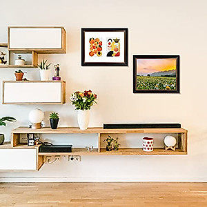 Golden State Art, 11X14 Photo Frame, White Mat For 2-5X7 Photos, Real Glass, Landscape/Portrait Wall Display, Home D Cor, Gift For Families, Students, Friends, Black With Burgundy/Gold Trim