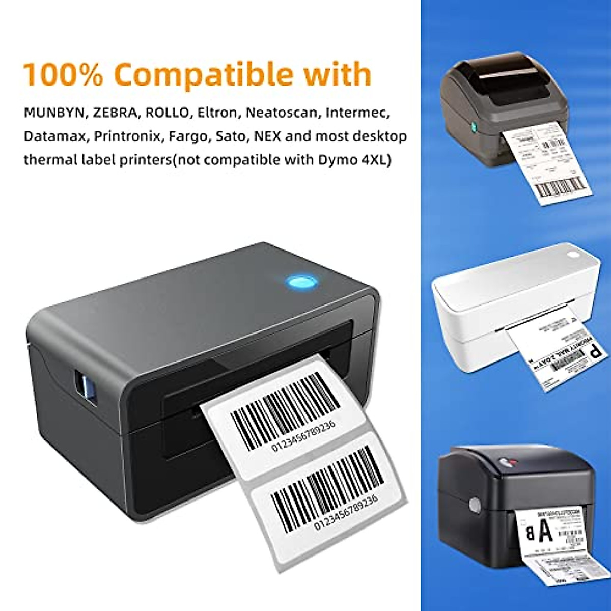 AKOGIRSE 3"x1" Multipurpose Barcode/FNSKU/UPC/FBA Direct Thermal Label, 12 Rolls/15600 Labels, Perforated, Strong Adhesive Shipping Label Compatible with Rollo & Zebra Desktop Printer, BPA&BPS Free