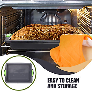 BESTonZON Silicone Baking Pans Baking Sheet Brownie Pan Rectangular Cake Pan Silicone Cake Molds Nonstick Bakeware Cookie Sheets Cake Pan - Grey