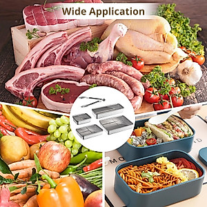 OMISTAR 6PCS Bacon Cheese Containers, 4 Sizes Stainless Steel Airtight Meat Containers, Dishwasher Safe Fridge Storage Containers for Fruit Lunch Storage with Lids Tongs