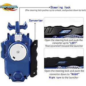Mopogool Bay Blades Toy for Boys LR Sparking Launcher Grip, Bey Burst Evolution Battling Tops DB B-193 Booster Ultimate Valkyrie.Lg.V'-9 Starter Blade Blade Set Gaming Tops Kids Gifts