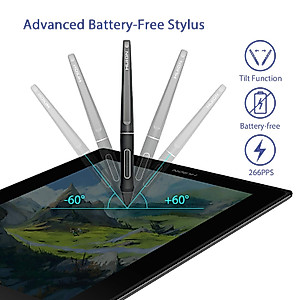 HUION KAMVAS Pro 12 Graphics Drawing Tablet with Screen Full Laminated Tilt 8192 Pen Pressure Battery-Free Stylus Adjustable Stand Compatible with Windows/Mac/Linux, 11.6 Inch Pen Display