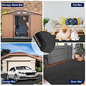 ZOMOFEW Storage Shed Floor Mat - Thickened Soft Material, Non-Slip Backing, Washable - Outdoor Storage Shed Floo Mat - Reusable, Durable (8.2' x 6')