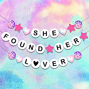 JeVenis She Found Her Lover Banner Bachelorette Party Decorations Rainbow Lover Bachelorette Party Decorations Bridal Shower Decorations