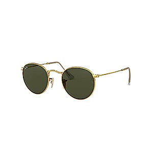 Ray-Ban Rb3447 Round Metal Sunglasses, Gold/G-15 Green, 53 mm