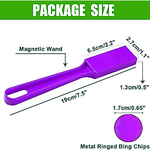 Dacefloy Magnetic Bingo Wand with Metal Ringed Chips for Counting School/Game Chips Plastic Markers Education STEM Tool for Students