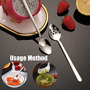 Grapefruit Spoon 6PCS Set,2 Grapefruit Spoons with Serrated Edge Made of Stainless Steel,2 Grapefruit Spoon with Holes.2 Grapefruit Knife Grapefruit Utensil Set pack of 6