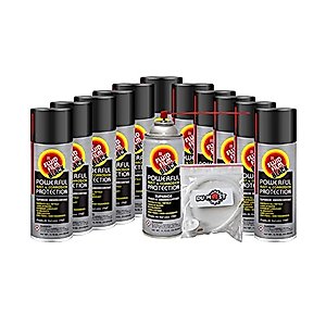 Fluid Film BLACK (12 Aerosol Cans) with DU-MOST 2' Extension Hose & Nozzle, Long Lasting Corrosion Prevention, Penetrant & Lubricant, Marine, Automotive & Snow-Handling Vehicles Undercoating, 11.75 Oz
