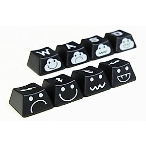 Replacement WASD Arrow Keycaps UV Coating Backlit Double Shot Keycap OEM Profile for Cherry MX Switch Gaming Mechanical Keyboard (8 Keys WASD+Arrow)