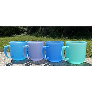 YUYUHUA Plastic Coffee Mug 4 set Microwave and Dishwasher Safe - BPA Free Reusable Cups 13 oz - Unbreakable Thick Wall Bulk Coffee Mugs for Kids Kitchen Home Outdoor Camper Nautical