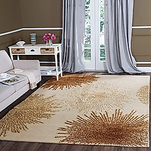 SAFAVIEH Soho Collection 7'6" x 9'6" Ivory / Silver SOH712J Handmade Starburst Premium Wool & Viscose Area Rug