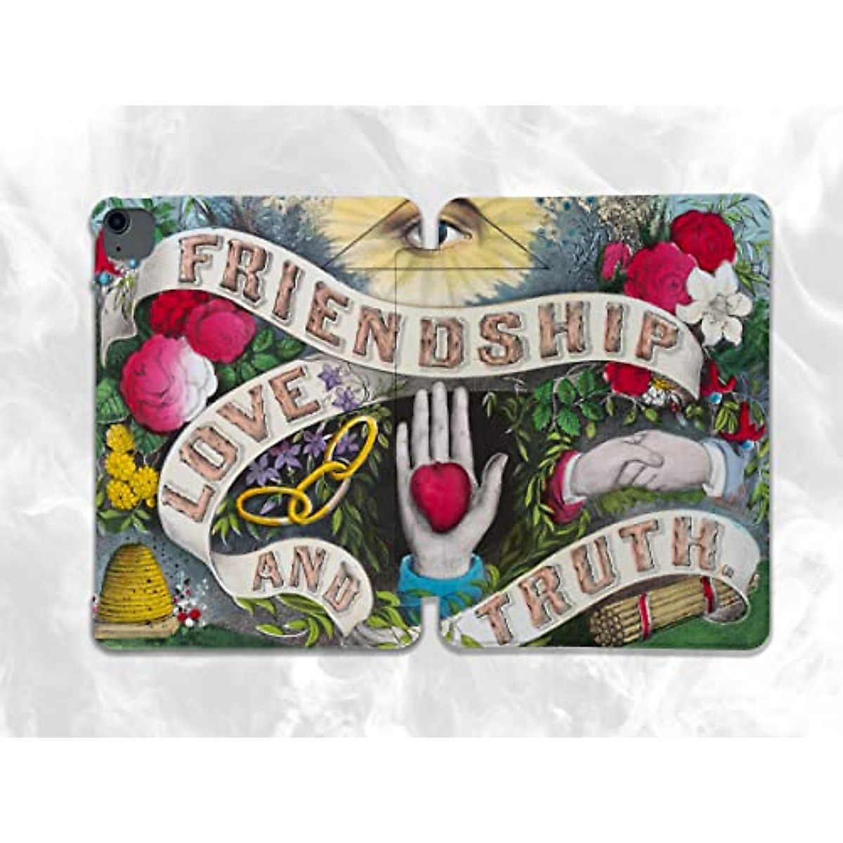 Cute Friendship Love Truth case Compatible with iPad Mini Air Pro 7.9 8.3 9.7 10.2 10.9 11 12.9 inch Pattern Cover New 2022 2021 Trifold Stand 3 4 5 6 7 8 9 Generation 348 (12.9 Pro 3/4/5 gen)