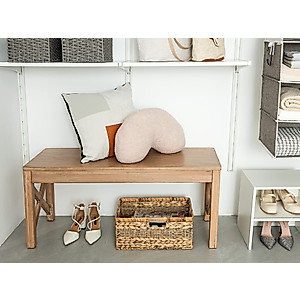 StorageWorks Jumbo Rectangular Wicker Basket, Storage Basket with Built-in Handles