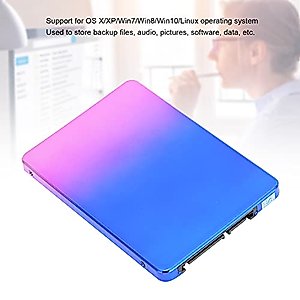 Yunir Solid State Disk, 2.5in SATA 3.0 Interface Portable SSD, High Speed SSD Storage Device with Fashionable Color Fit for Computer Desktop(120GB)