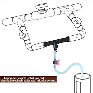 YXQ 3/4Inch Irrigation Venturi,Fertilizer Mixer Injectors Tube Agriculture Tool Plastic Black for Outdoor Garden Farm Lawn 2Pcs