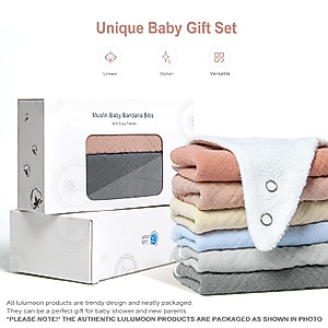 lulumoon Muslin Baby Bandana Bibs – Cotton Drooling Bibs for Teething Baby, 6Pack Solid Colors Muslin Bandana Drool Bibs