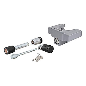CURT 23086 Trailer Lock Set for 2-Inch Receiver, Up to 2-1/2-Inch Coupler Latch Span, 1-7/8 or 2-In Lip