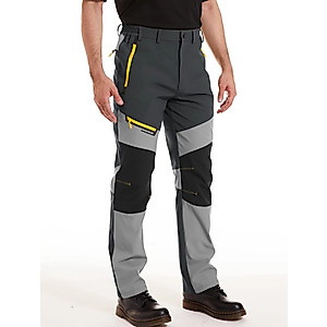MAGCOMSEN Work Pants for Men Stretch Hiking Pants Mens Quick Dry Pants Water Resistant Pants Climbing Pants Lightweight Pants Camping Pants Mens