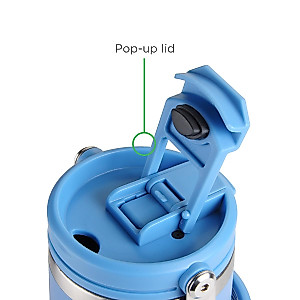 SENSO® Venture DuoFlow 30 oz Vacuum Insulated Stainless Steel Travel Tumbler - Double-Wall Insulated with Copper Lining, Flip-Top Lid, and Handle (RED)