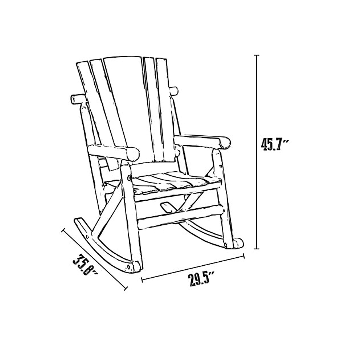 Leigh Country Rocker Chair Single Aspen Log TX 95100