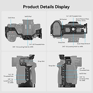 SmallRig G9 II S5 II S5 IIX Camera Cage for Panasonic LUMIX G9 II / S5 II / S5 IIX with Built-in 2 Cold Shoes & 2 NATO Rails, Quick Release Plate for Arca - 4022