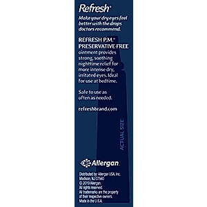 Refresh P.M. Lubricant Eye Ointment, Nighttime Relief, Preservative-Free, 0.12 Oz Sterile, Packaging May Vary