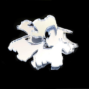 Super Cool Creations Scottie Dog Shaped Crafting Mirrors, Set of 10, Many Colours, Shatterproof Acrylic, Green, Pack of 10 x 4cm