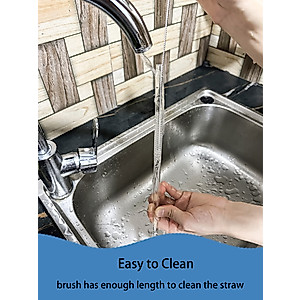 6 Pack Plastic Clear Reusable Straws for 40oz/30oz Stanley Cup Tumbler," Replacement Straws with Cleaning Brush Fit for Stanley Adventure Travel Tumbler- BPA-Free and Durable (clear)