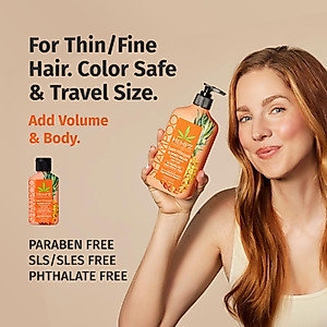 Hempz Biotin Shampoo - Sweet Pineapple & Honey Melon - For Thin/Fine Hair Growth & Strengthening Damaged Hair - Travel Size 2.25 Fl OZ