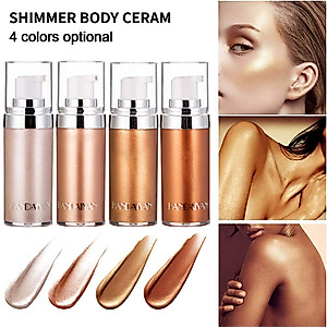 Go Ho Face Body Illuminator,Liquid Highlighter Makeup Drops,Moisturizing Face Luminizer,Waterproof Smooth Liquid Spray Shine Shimmer Glow Foundation Glitter Body Makeup(#2 Rose Golden)