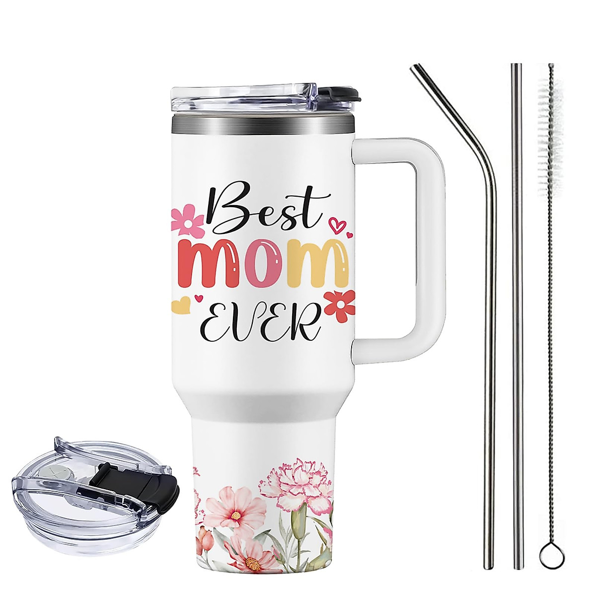 New Mom Gifts for Women, Mama, Wife - Best Mom Ever Tumbler 40oz - Baby Bump Gifts for Mom to Be - Gift for First Time Moms - Pregnant Gifts for Women - Birthday, Mothers Day Gifts for Expecting Mom