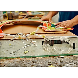 Eagle Eyes Anti-Fog Scratch-Resistant Safety Goggles with Face Shield - 99.9% UV Rays Protection - Universal Fit Lightweight Eyewear (Clear)