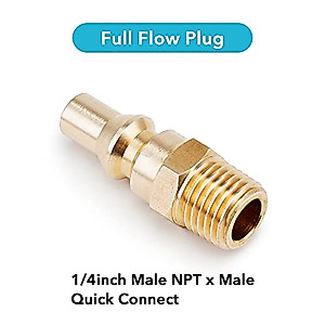 Stanbroil 1/4" RV Propane Quick Connect Adapter for Propane Hose, Propane or Natural Gas 1/4" Quick Connect or Disconnect Kit - Shutoff Valve & Full Flow Plug