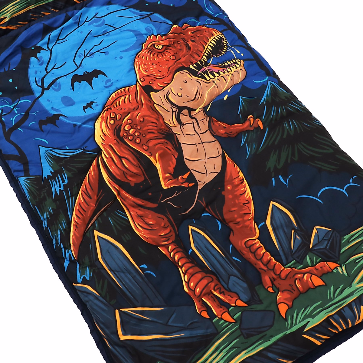 Kids Sleeping Bag, Dinosaur Sleeping Bags for Kids, Slumber Bag with Removable Pillow for Kids Boys Girls, Toddler Sleeping Bags for Daycare Travel Naps and Sleepovers,63" x 30"