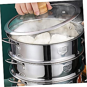 GOOHOCHY stainless steel steamer bun steamer stainless steel wok stainless cookware metal steamer basket rice cooker rack seafood steam Basket Steaming Tool Buns Steamer Kitchen Tool tray