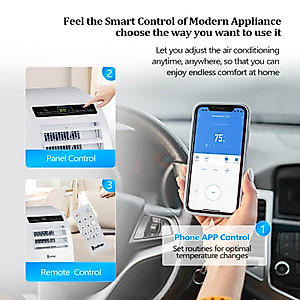 ROVSUN WiFi Enabled 12000 BTU 3-in-1 Portable Air Conditioner, Cooler, Dehumidifier, Fan, Powerful Room Mobile AC Unit with Remote/APP Control, Rolling Wheels & Easy Installation Kit