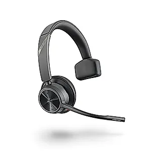 Poly (Plantronics + Polycom) Voyager 4310 UC Wireless Headset (Plantronics)-Single-Ear Headset w/Mic-Connect to PC/Mac via USB-A Bluetooth Adapter,Cell Phone via Bluetooth,Black,218470-02