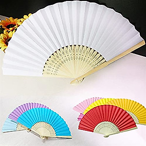 Folding Hand Fan Pattern Folding Dance Wedding Party Lace Silk Folding Hand Held Solid Color Fan веер ручной складной ventilador Decorative Fan (Color : RD)