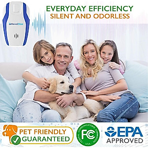 RX-4, Ultrasonic Pest Repeller - Electronic & Ultrasound, Indoor Plug-in Repellent - Get rid of - Rodents, Mice, Squirrels, Bats, Insects, Bed Bugs, Ants, Fleas, Spiders, Roaches (Dark Blue, 2Pack)