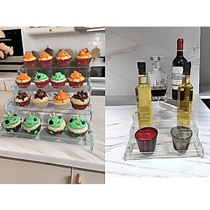 Combination of Life 4 Tier Buffet Riser Display Shelf Pop Stand Perfume Organiser 9"x7.4" with 1.9" Depth Sheet