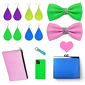 HYANG Holographic Iridescent Mirror Laser PU Faux Leather Sheets 1 Roll 12"X53"(30cmX135cm), Faux Leather Very Suitable for Crafts Making Leather Earrings, Bows, Handbag ，Sewing (Purple)