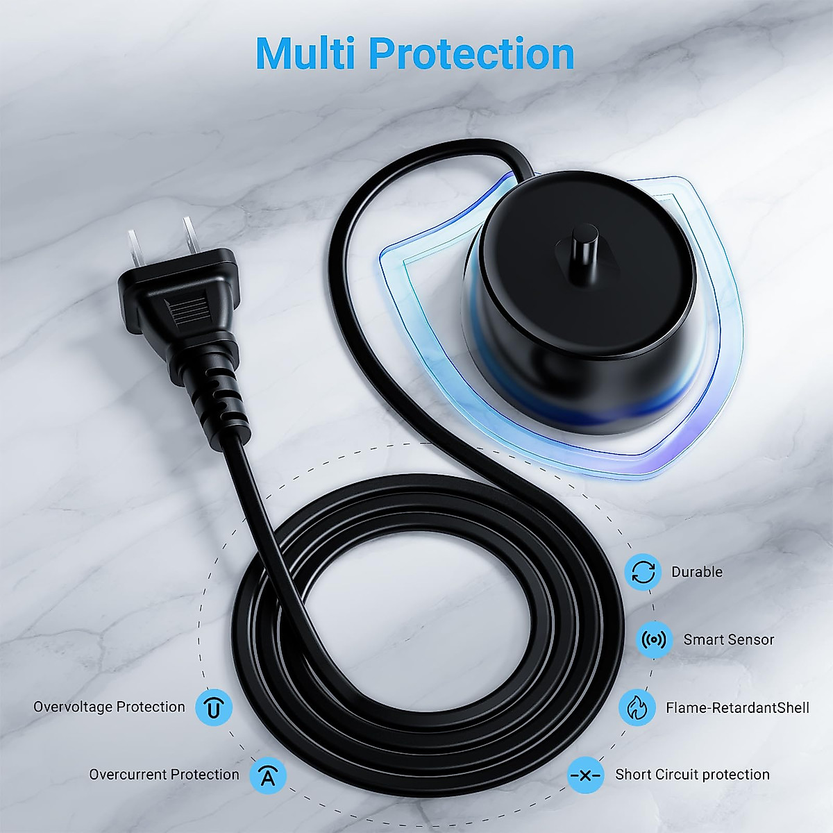 Replacement Model HX6100 Charger Compatible with Philips Sonicare Protective Clean 5100 5300 Electric Toothbrush Charging Base, HX6000 / HX8000 / HX9000 Portable Waterproof Power Cord