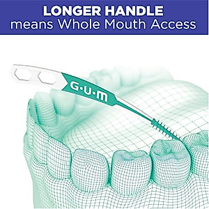 GUM Soft-Picks Advanced, Easy to Use Dental Picks for Teeth Cleaning and Gum Health, Disposable Interdental Brushes with Convenient Carry Case, Dentist Recommended Dental Picks, 90ct