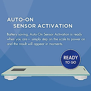 HealthWise Digital Weight Scale | 438 lbs / 199 kg Capacity | Tempered Glass Auto-On | Quick, Accurate Body Weight Measurements | Measurement Modes: LBS, KG or ST