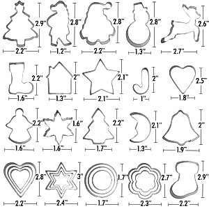 Artcome 40Pcs Christmas Cookie Decorating Tool Set, 28Pcs Cookie Cutters, 6Pcs Easy Squeeze Write Bottles and 6Pcs Sugar Stir Needles, Cookie Decorating Supplies Kit For DIY Cookies and Cakes